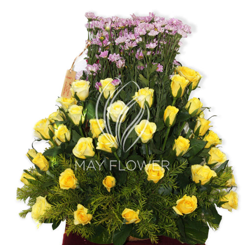 Yellow Roses Basket Large – May Flower
